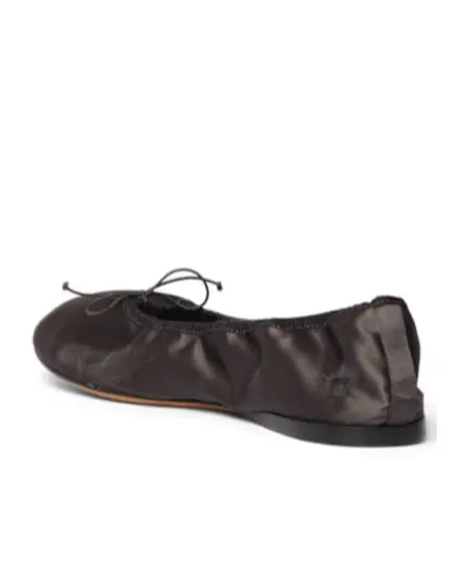 THE ROW Round Toe Ballet Flats - Black