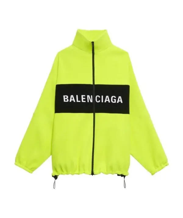 Balenciaga Logo Zipper Casual Jacket - Yellow