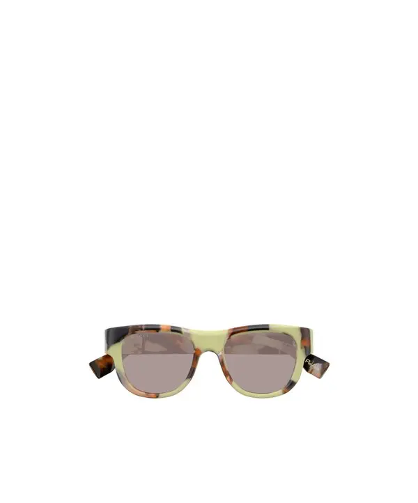 Gucci Square Frame Sunglasses - Green Spotted Brown
