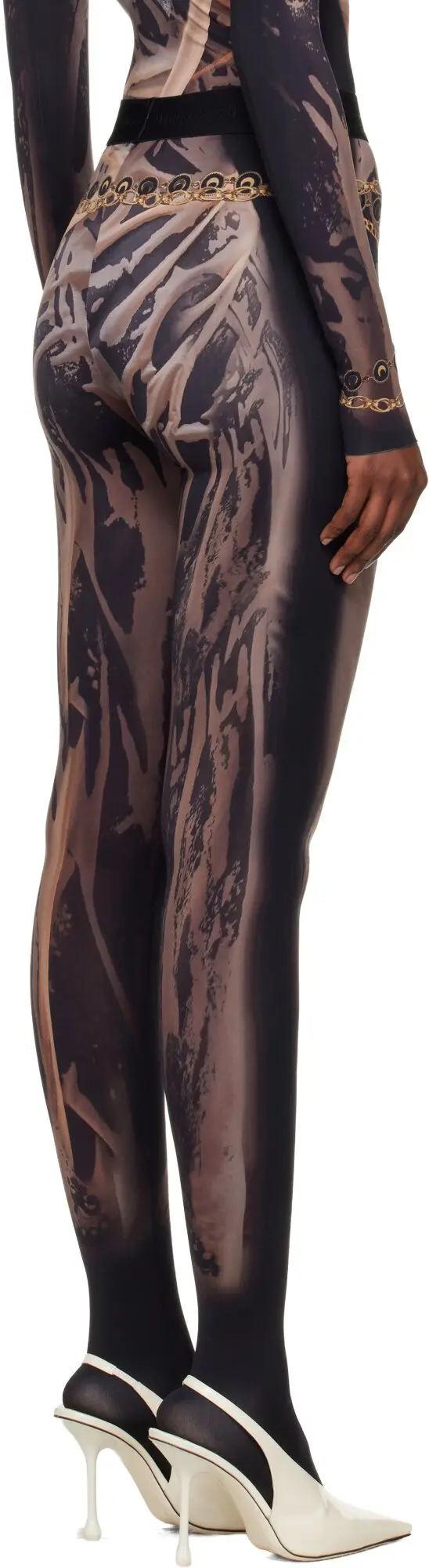 MARINE SERRE Stretch Plain Weave Stretchy Leggings