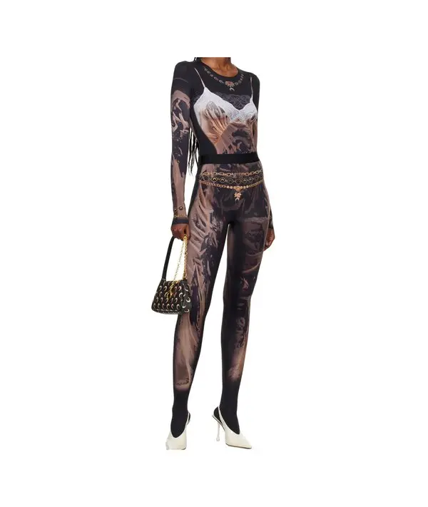 MARINE SERRE Stretch Plain Weave Stretchy Leggings