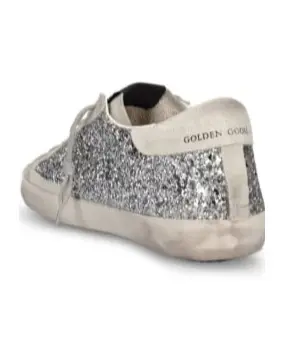 GOLDEN GOOSE Super-star Sequined Low-top Sneakers - Silver/ice