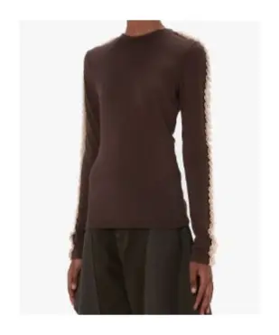 J.W.ANDERSON Pleated-trim Long-sleeve Top