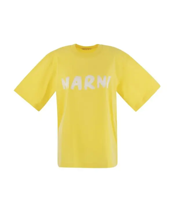 Marni Logo Print Crewneck T-shirt