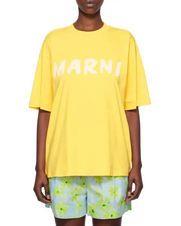 Marni Logo Print Crewneck T-shirt