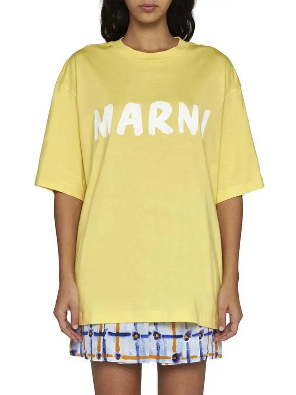 Marni Logo Print Crewneck T-shirt