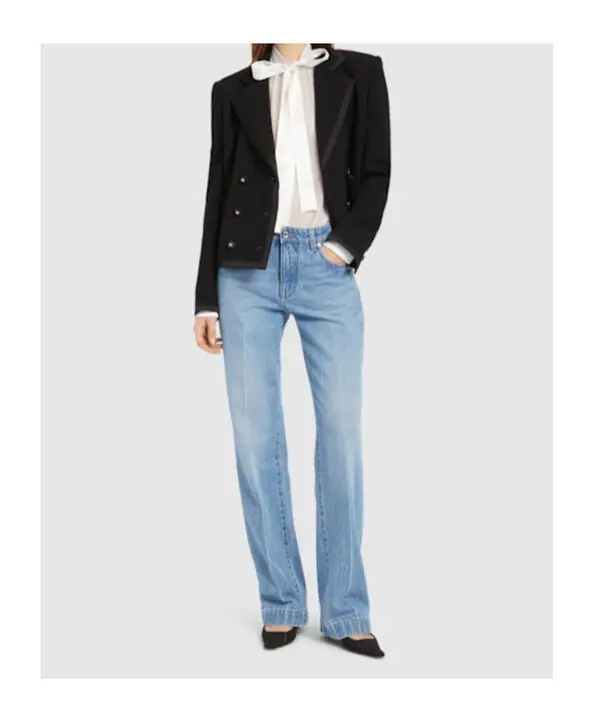 Dolce & Gabbana Double-breasted Blazer With Satin Trim - Black