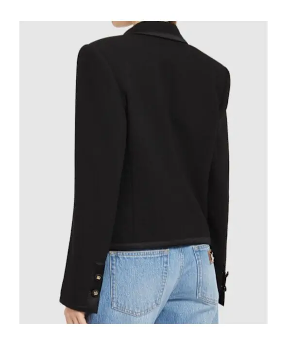 Dolce & Gabbana Double-breasted Blazer With Satin Trim - Black