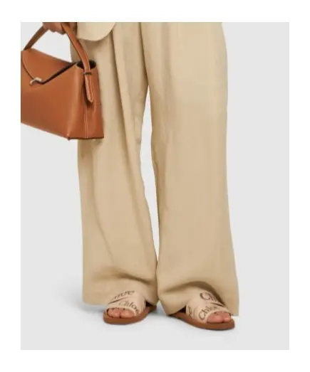 Chloé Flat Sandals With Logo Detail