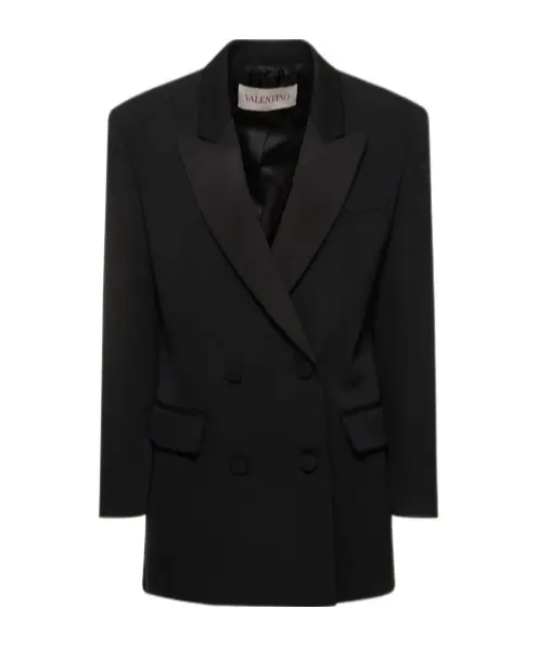 Valentino Garavani Double-breasted Suit Jacket With Notched Lapel