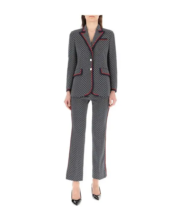 Gucci Gg Monogram Cropped Flared Trousers