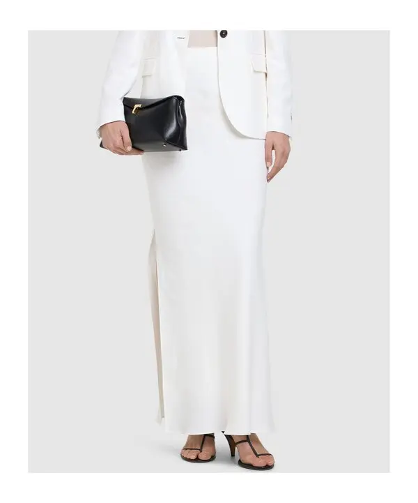 Brunello Cucinelli Maxi Skirt With Side Slit - Ivory
