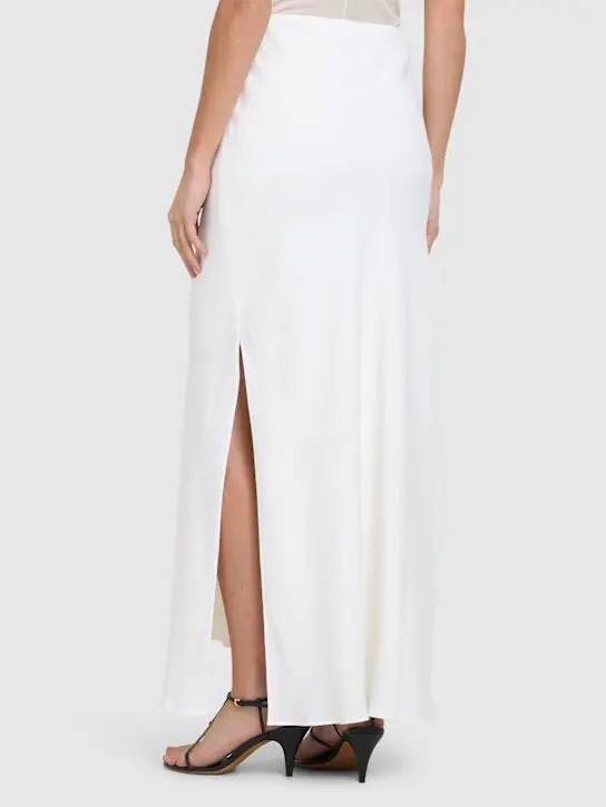 Brunello Cucinelli Maxi Skirt With Side Slit - Ivory