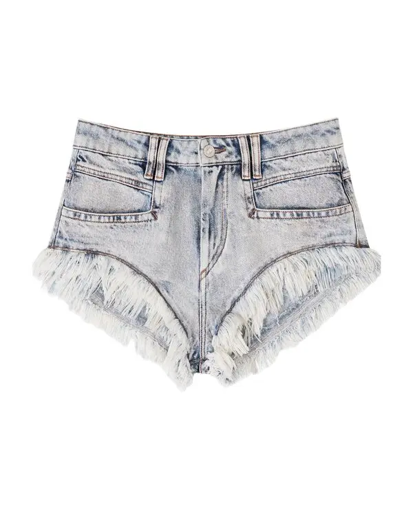 Isabel Marant Étoile Eneidao" Distressed Denim Shorts With Frayed Hem