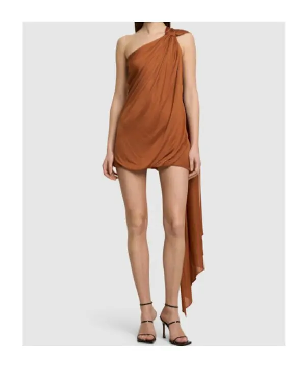 Giuseppe Di Morabito Asymmetrical Draped Mini Dress With Scarf Detail