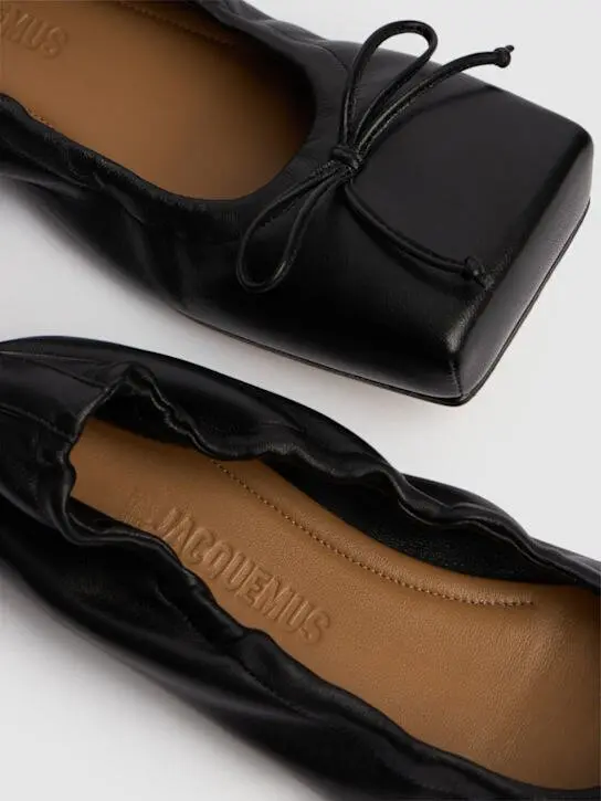 Jacquemus Square-toed Ballet Flats With Bow Detailing