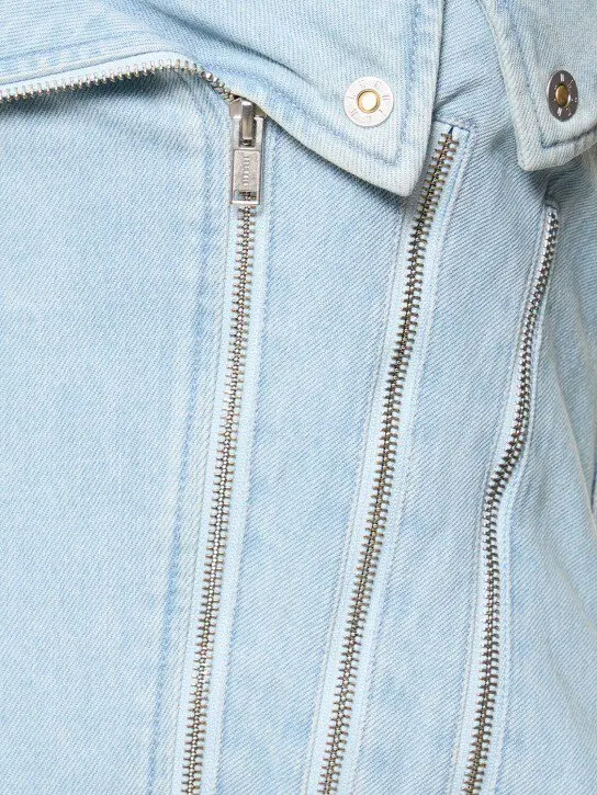 DION LEE Denim Zip-up Blouse