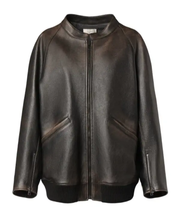 THE ROW Long-sleeved Leather Bomber Jacket
