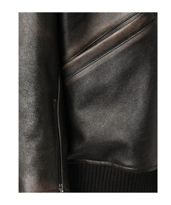 THE ROW Long-sleeved Leather Bomber Jacket