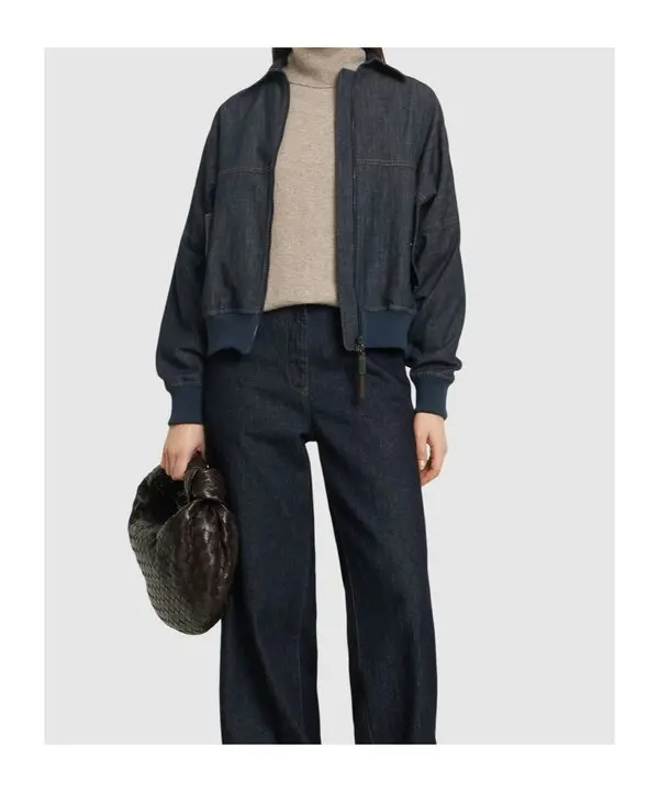 Brunello Cucinelli Long Sleeve Bomber Jacket