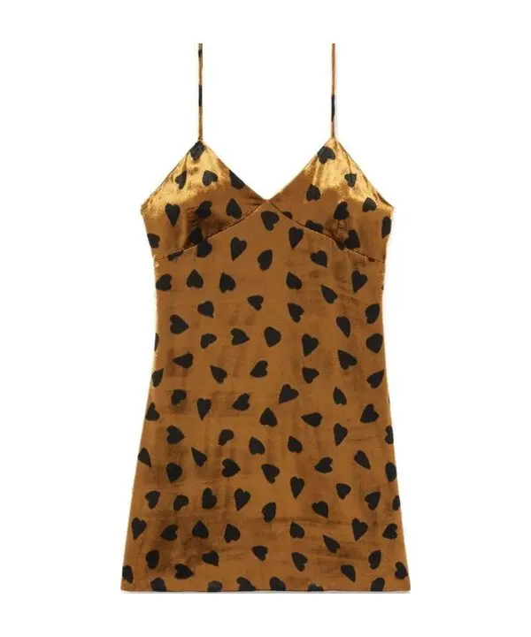Saint Laurent Sleeveless V-neck Printed Dress - No