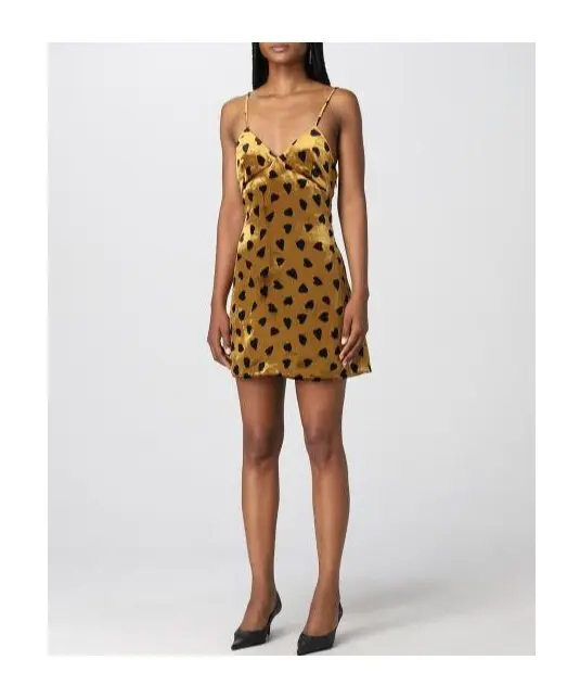 Saint Laurent Sleeveless V-neck Printed Dress