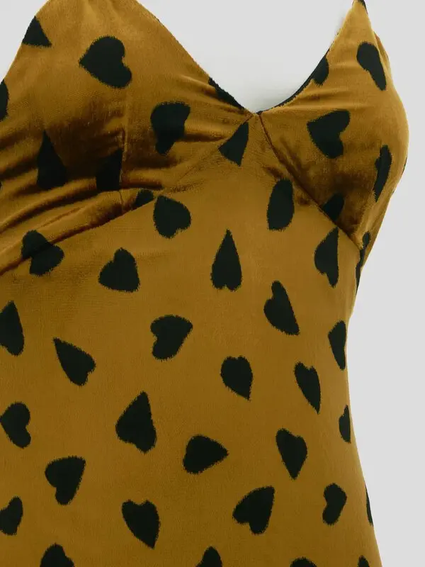 Saint Laurent Sleeveless V-neck Printed Dress
