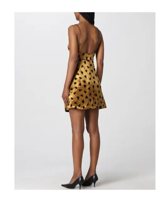 Saint Laurent Sleeveless V-neck Printed Dress