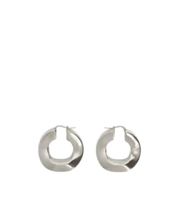 JIL SANDER Buckle Fastened Hoop Earrings - Silver