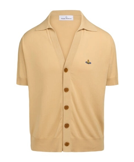 VIVIENNE WESTWOOD Short-sleeved Knitted Cardigan - Sand