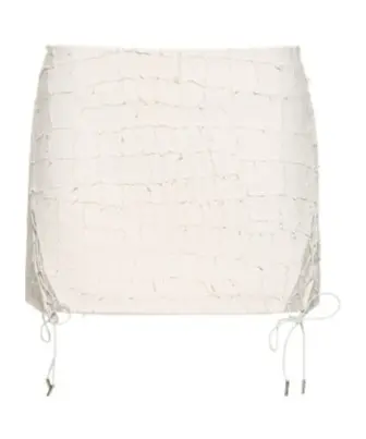 DION LEE Leather Miniskirt - White
