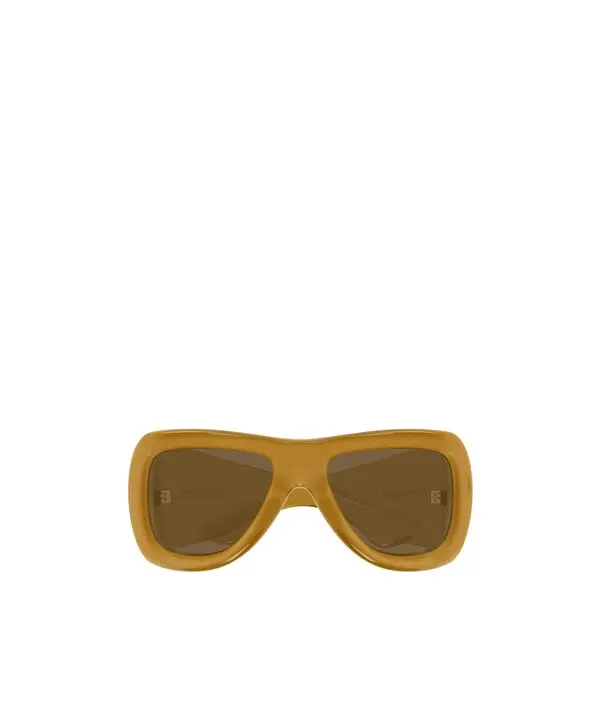 Saint Laurent Howl Rectangle Frame Sunglasses - Yellow