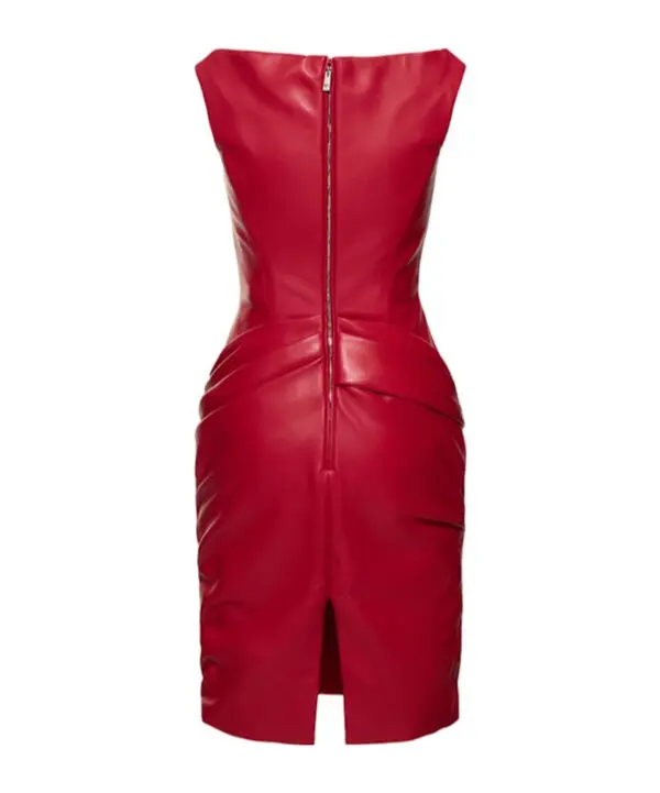 Versace Sleeveless Ruched Dress With Back Slit