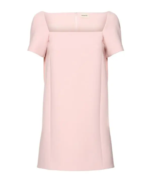 Khaite Short Sleeve Square Neck Dress - Nude