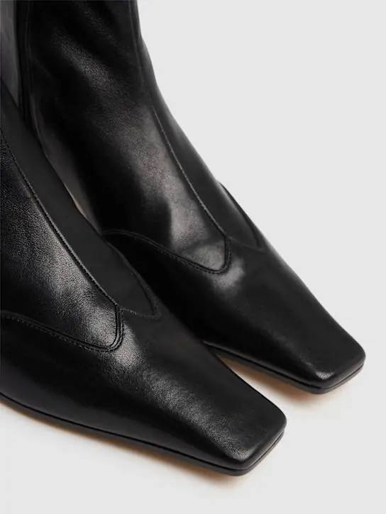 Khaite Square Toe Ankle Boots With Side Zip