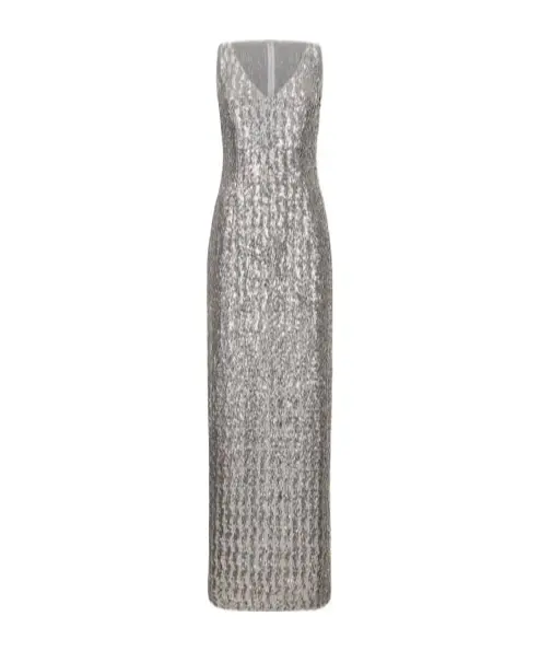Michael Kors Sequined V-neck Maxi Dress