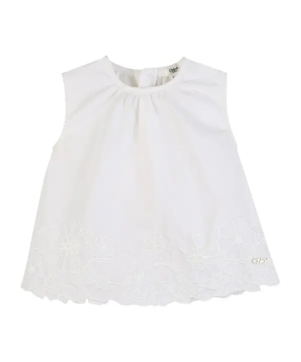 Chloé Floral-appliqué Top - White