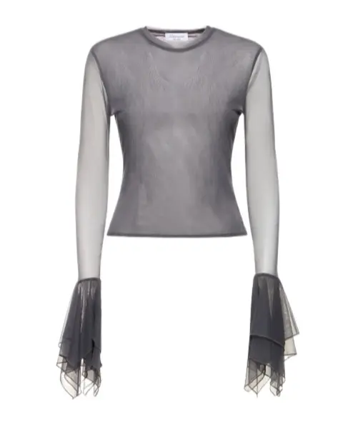 Blumarine Ruffled Sheer T-shirt