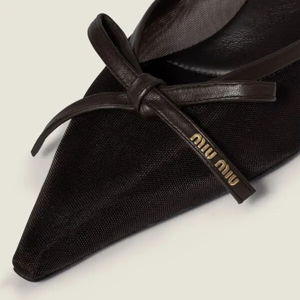 Miu Miu Mesh Fabric Heeled Mules