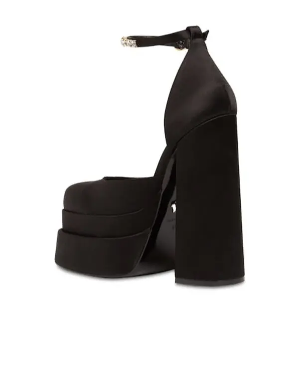 Versace Platform High Heel Sandals - Black