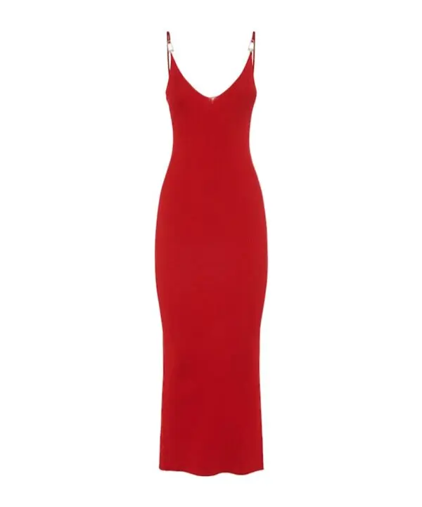 Versace Sleeveless Maxi Dress With Pin Detail
