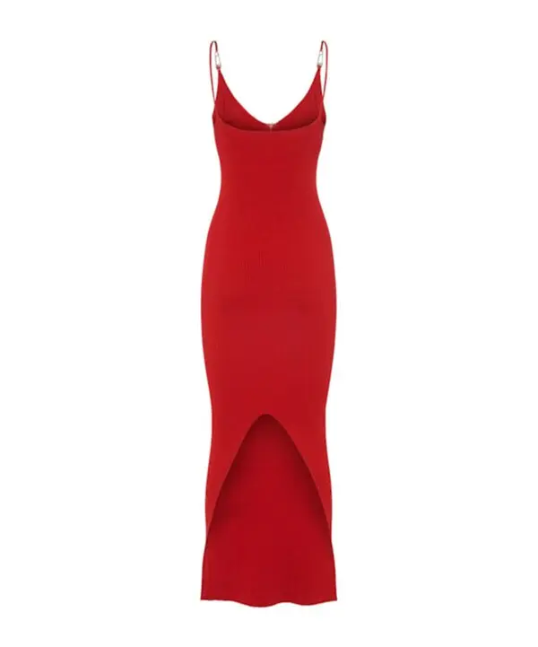 Versace Sleeveless Maxi Dress With Pin Detail