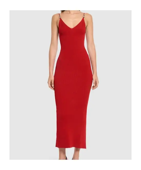 Versace Sleeveless Maxi Dress With Pin Detail