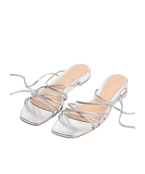 GIANVITO ROSSI 10mm Leather Crystal Ankle Tie Sandals