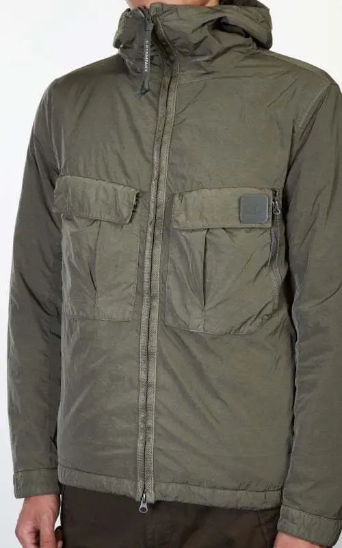C.P. COMPANY Hooded Lightweight Jacket With Flap Pockets - Green