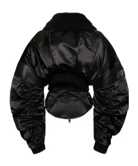 MUGLER Zip-up Bomber Jacket With Fur Collar