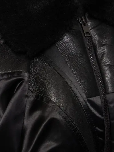 MUGLER Zip-up Bomber Jacket With Fur Collar