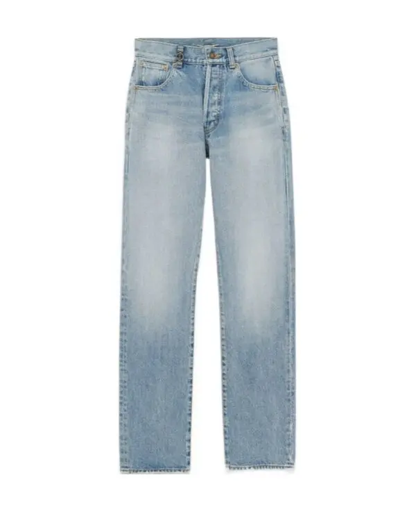 Saint Laurent Cassandre Straight Leg Jeans - Blue