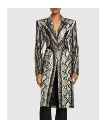 MUGLER Long-sleeved Snake Print Windbreaker
