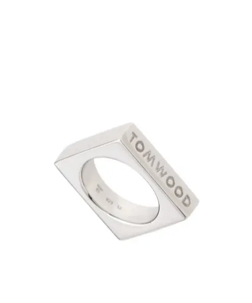 Tom Wood Letter Square Ring - White
